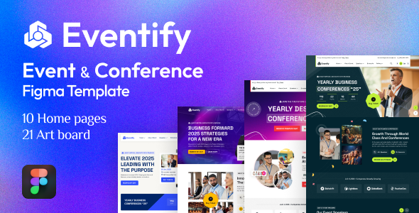 Eventify - Multi-purpose Events & Conference Figma Template by alithemes